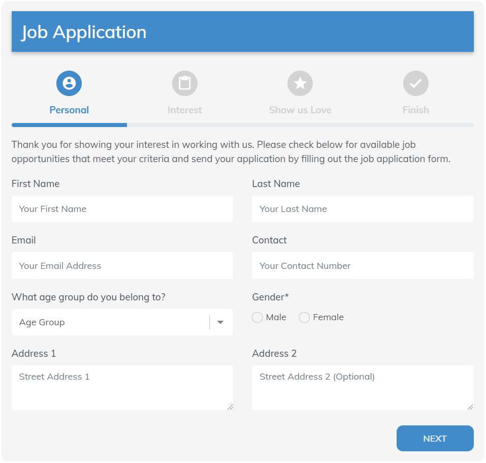 Job Application Form by UNEEKcc1 | CodeCanyon